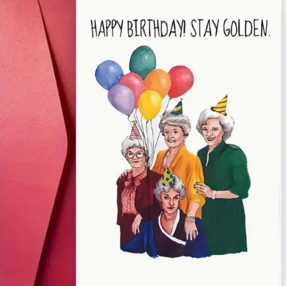 Office | Happy Birthday Stay Golden Birthday Card Nwt | Poshmark